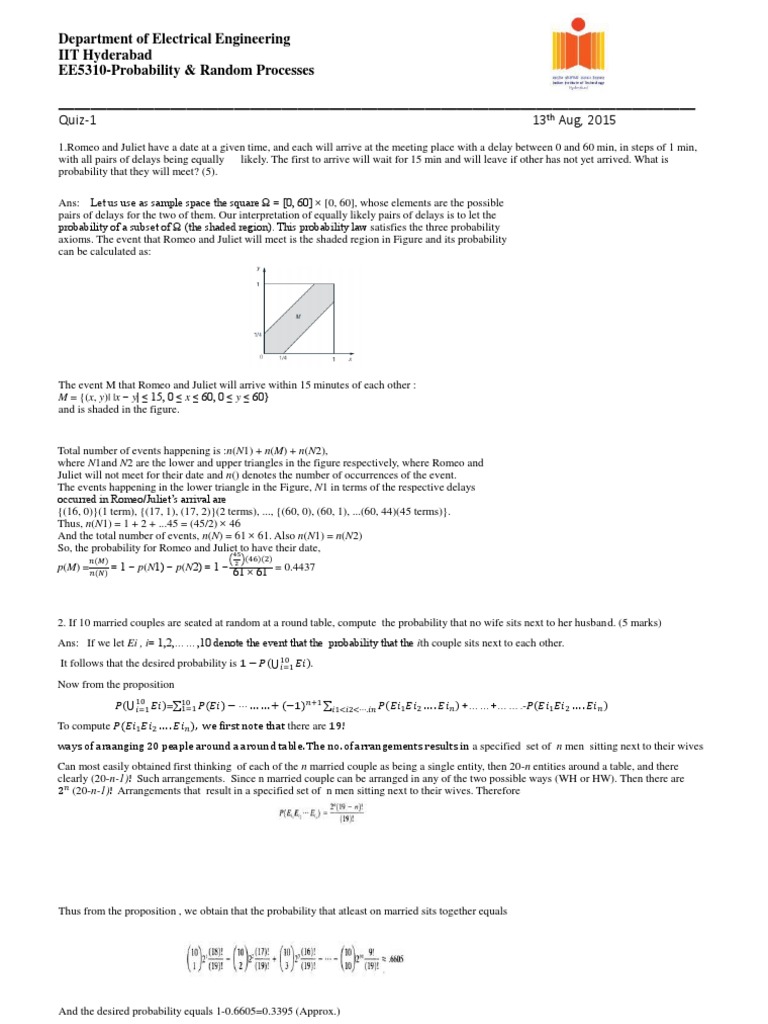 Department of Electrical Engineering IIT Hyderabad EE5310-Probability ...