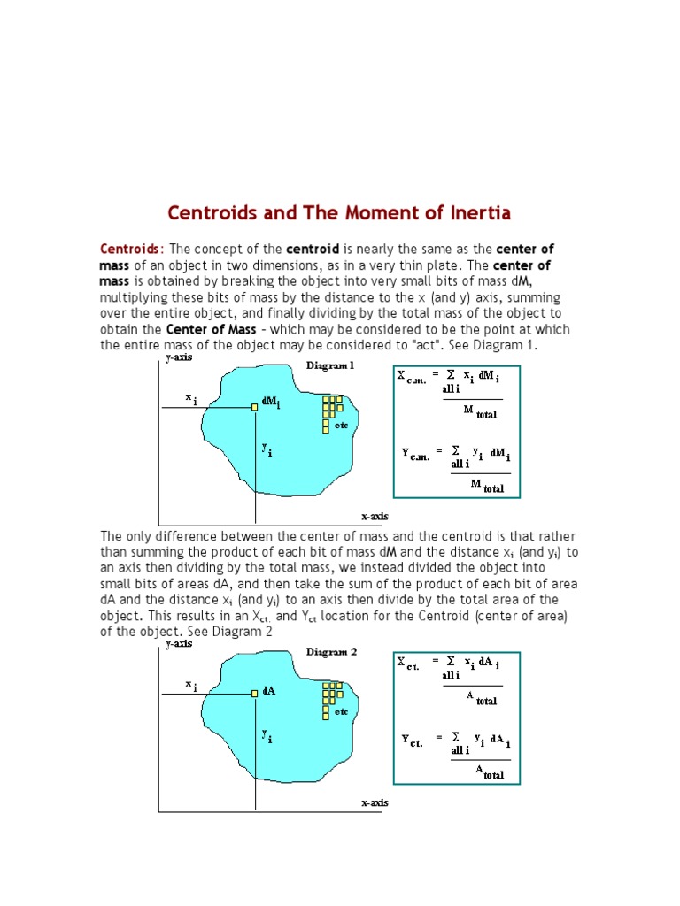 LECTURE 1-Centroids and The Moment of Inertia | PDF | Center Of Mass ...