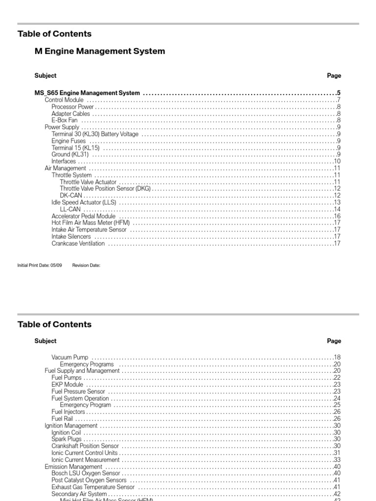 04 M Engine Management System | PDF | Throttle | Ignition System