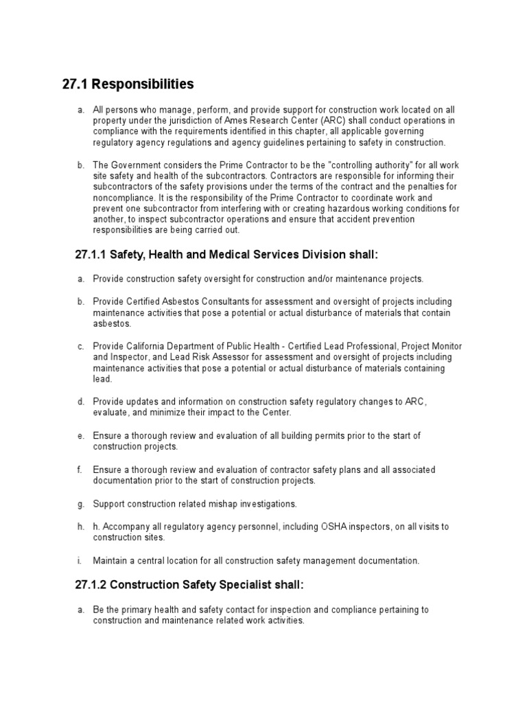 Construction Safety Management | PDF | General Contractor ...