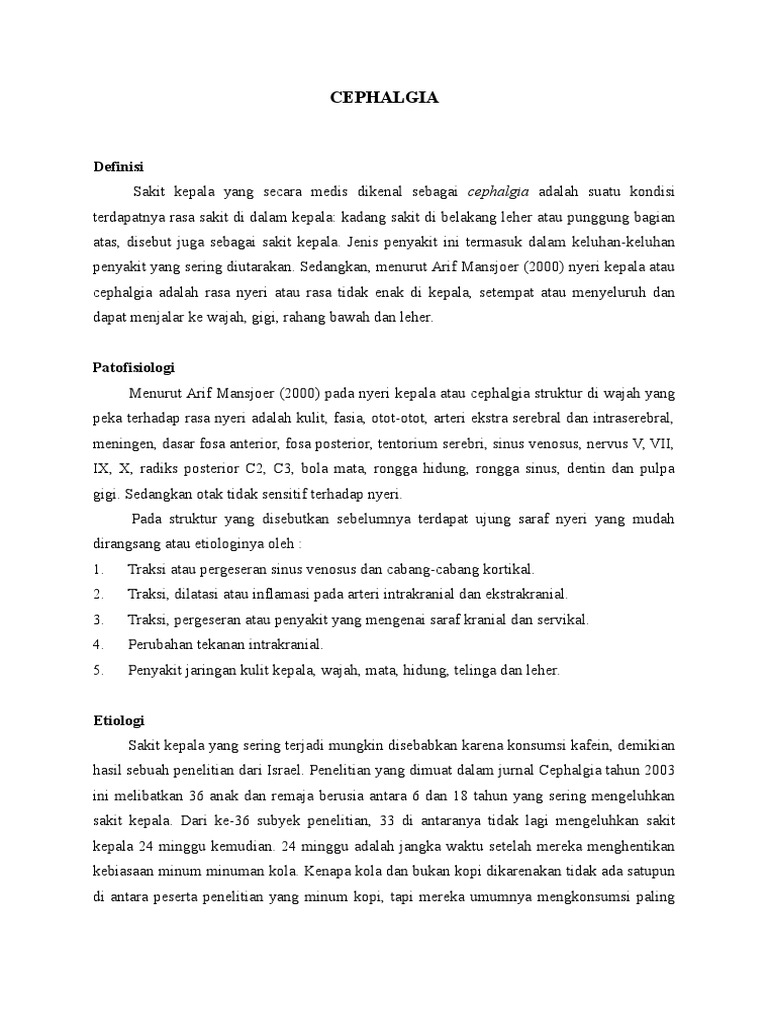 Cephalgia | PDF | Sains & Matematika