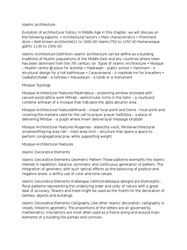 Islamic Architecture | PDF | Mosque | Architectural Design