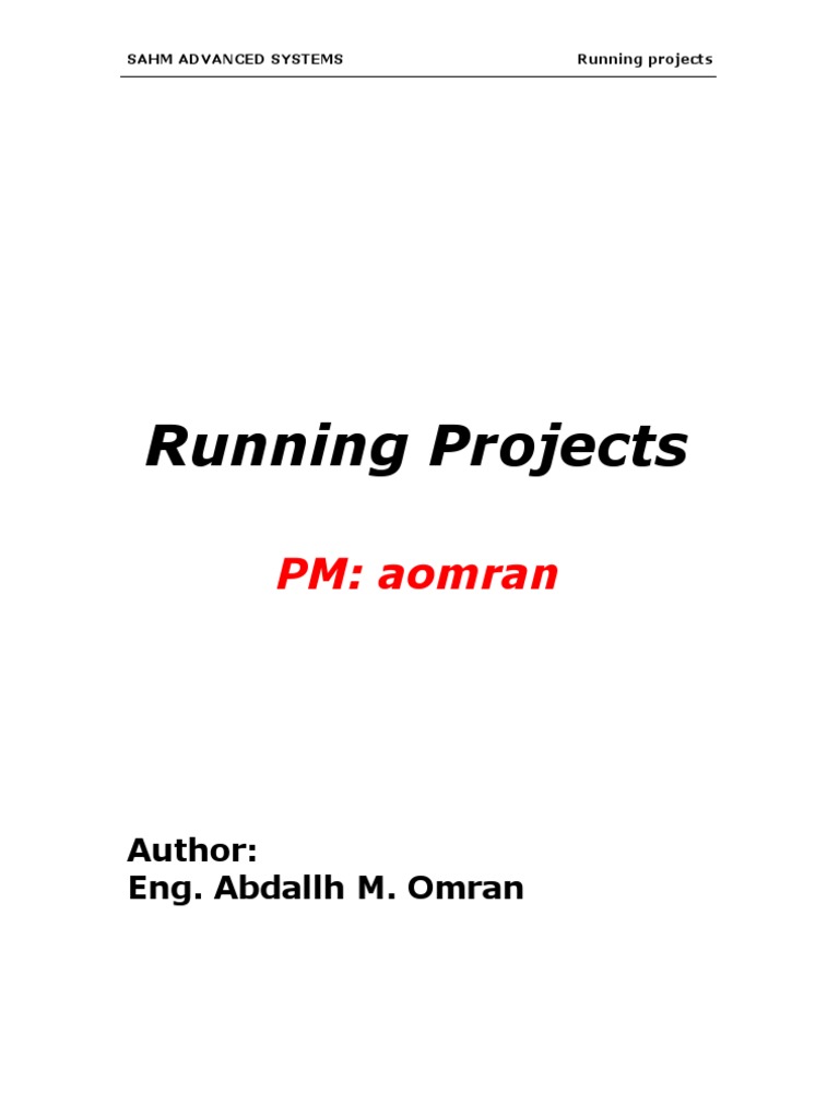 Running Projects: PM: Aomran | PDF | Educational Technology | Areas Of ...