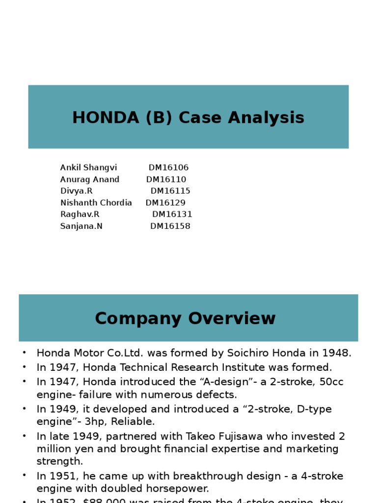 Honda Case Analysis: Company's Rise | PDF | Honda | Motorcycle
