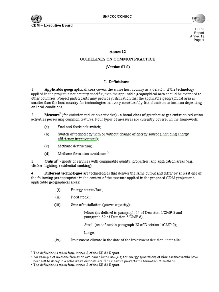 Eb 63, Anex 12 GUIDELINES ON COMMON PRACTICE - V1 PDF | Download Free ...