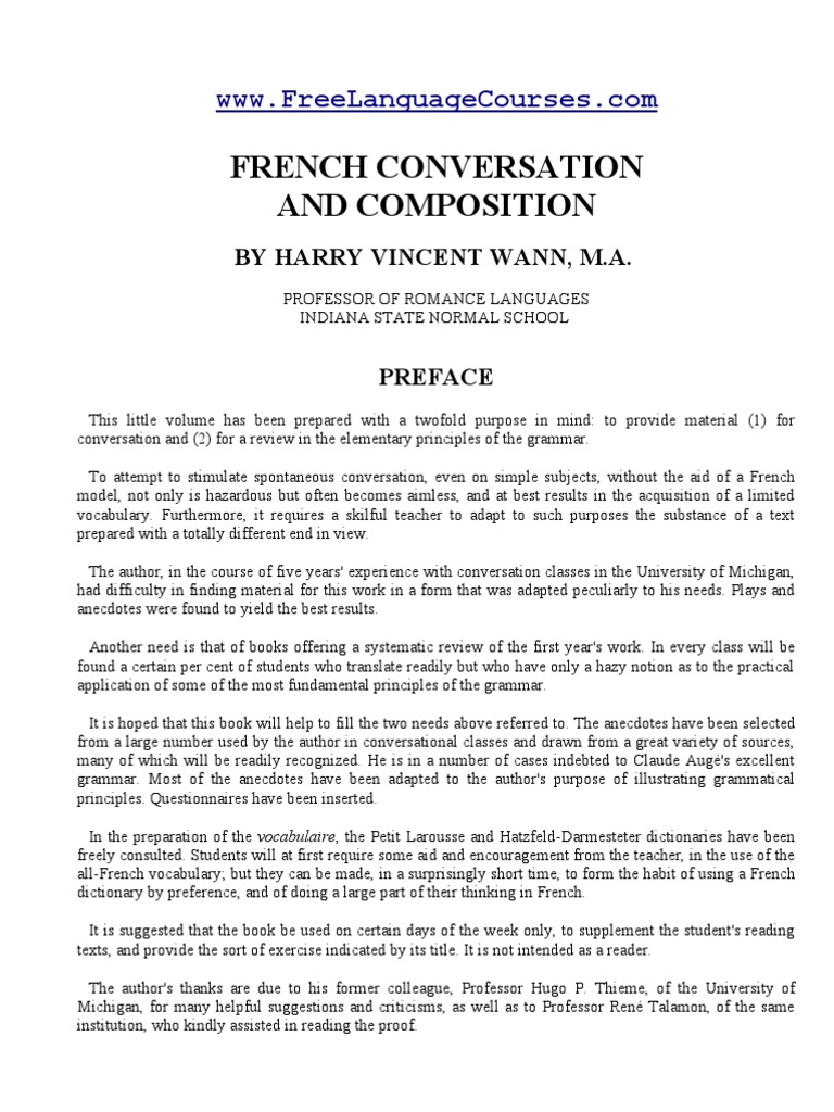 French Conversation and Composition | PDF | Voltaire | Cleopatra