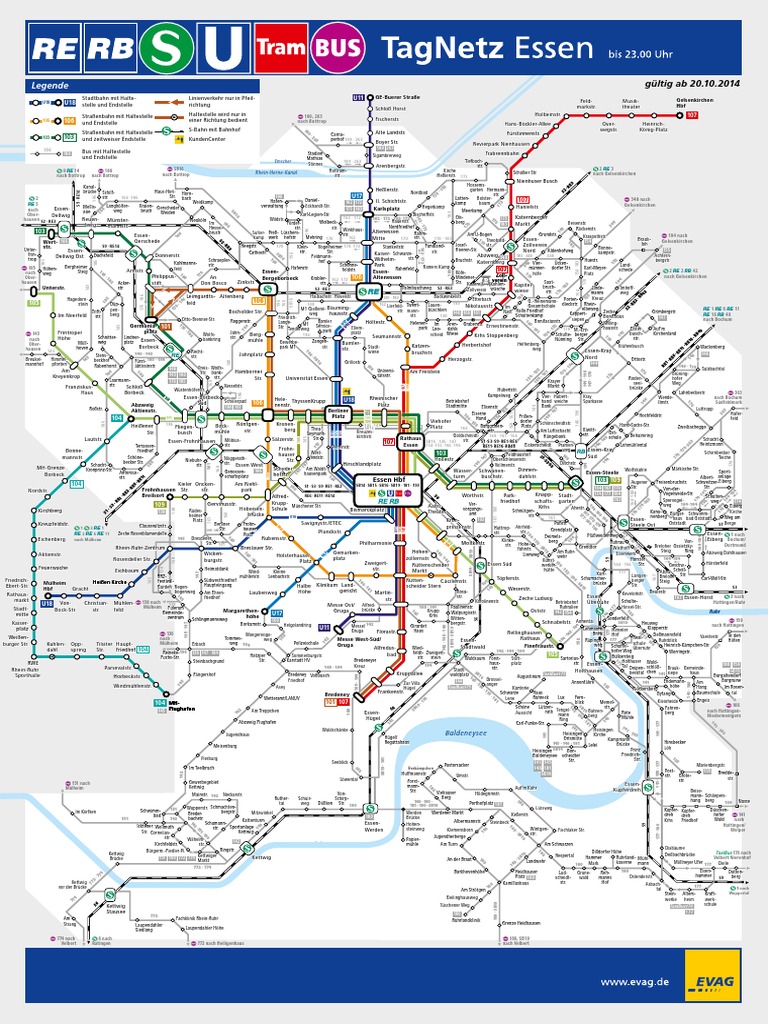 Essen Schematischer TagNetz Linienplan 2014 | PDF