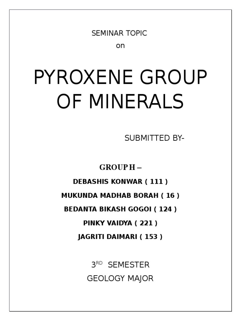 Pyroxene Group of Minerals | Rock (Geology) | Minerals