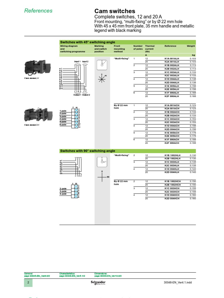 Cam Switches Manual and Specifications | PDF | Electrical Engineering ...