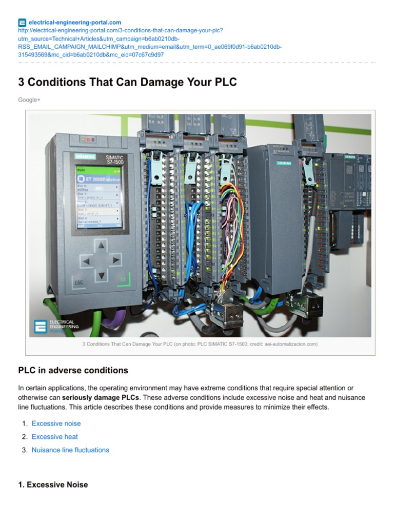3 Conditions That Can Damage Your PLC | PDF | Programmable Logic ...