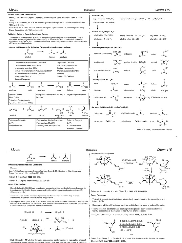Oxidation Reactions of Organic Chemistry | PDF | Aldehyde | Ester