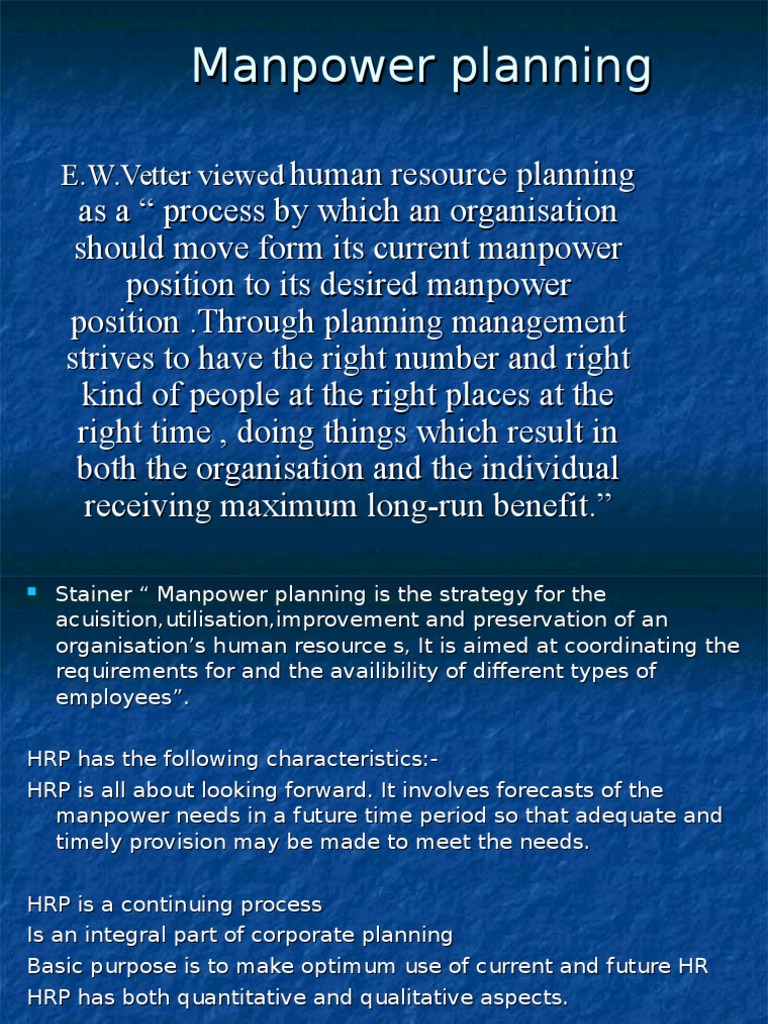 Manpower Planning | PDF | Resource | Employment