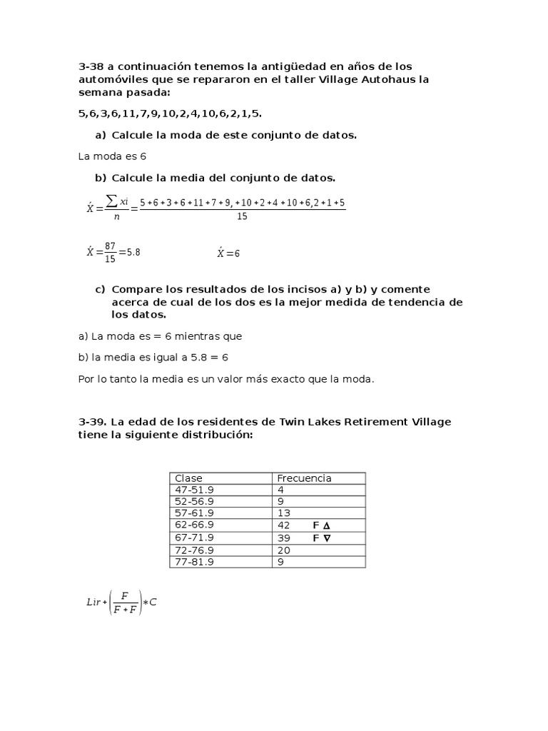 Calcula La Moda | PDF | Análisis de los datos | Análisis