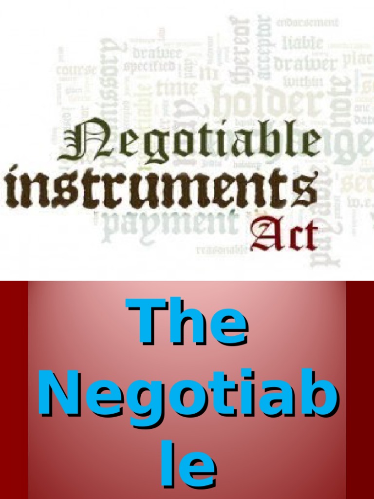 The - Negotiable - Instruments - Act - 1881 | PDF | Negotiable ...