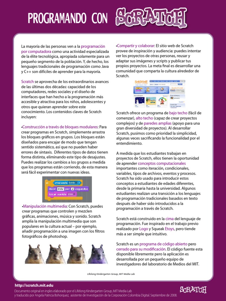 Programando Con Scratch | Descargar gratis PDF | Scratch (lenguaje de programación ...