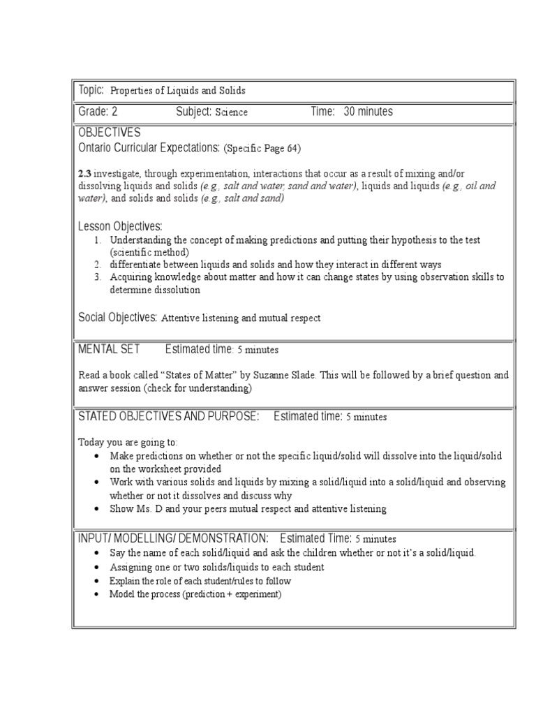 Lesson Plan | PDF | Scientific Method | Lesson Plan
