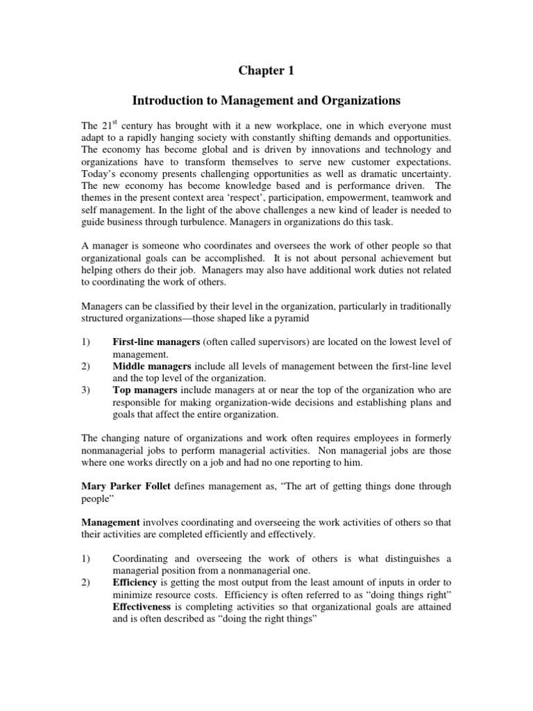 Course Material Mgtszc211 Principles of Management Notes | PDF