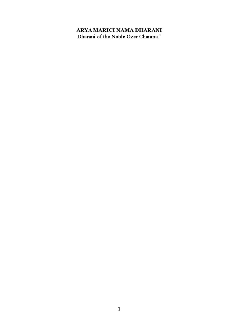Arya Marici Nama Dharani | PDF