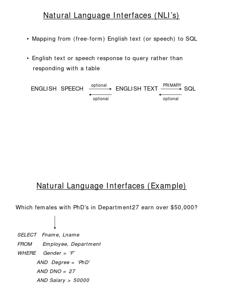 Natural Language Interfaces (NLI's) | PDF | Menu (Computing) | Databases