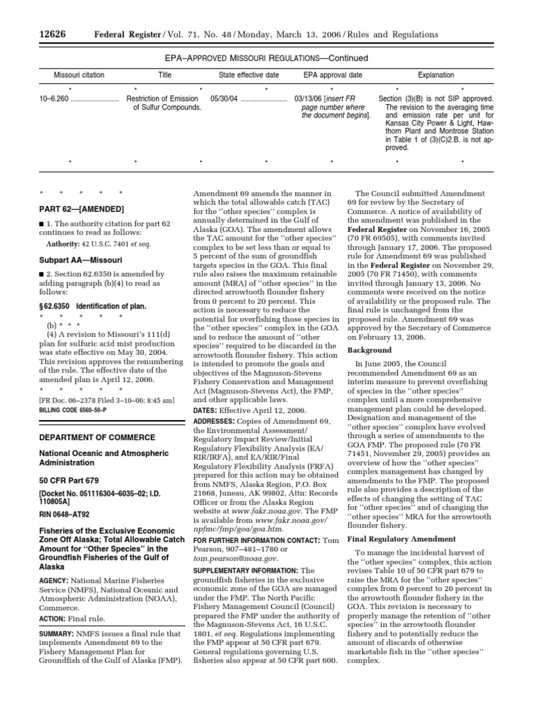 Rule: Fishery Conservation and Management: Alaska Fisheries of ...