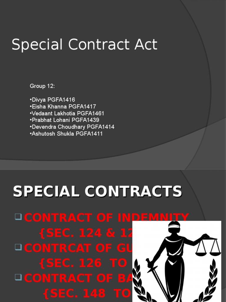 Special Contract Act | PDF | Guarantee | Business Law
