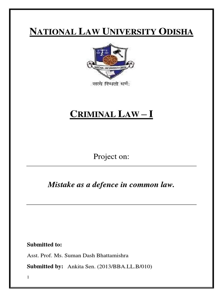 Mistake as Defence in Criminal Law | PDF | Mens Rea | Strict Liability