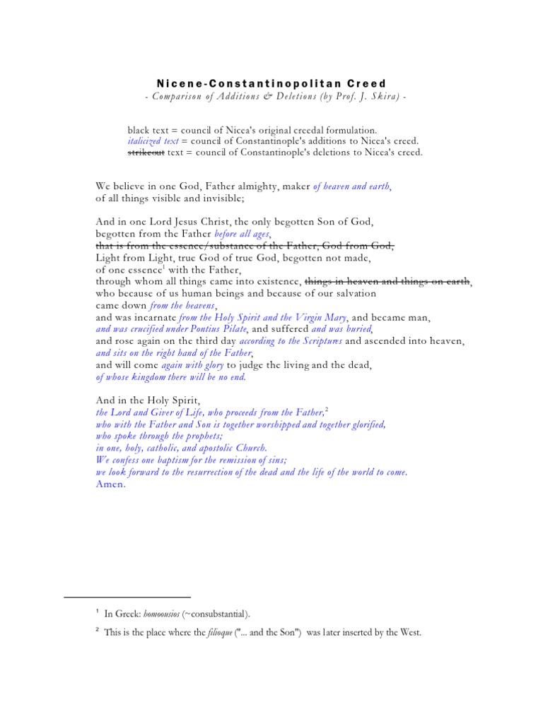 Nicene-Constantinopolitan Creed | PDF