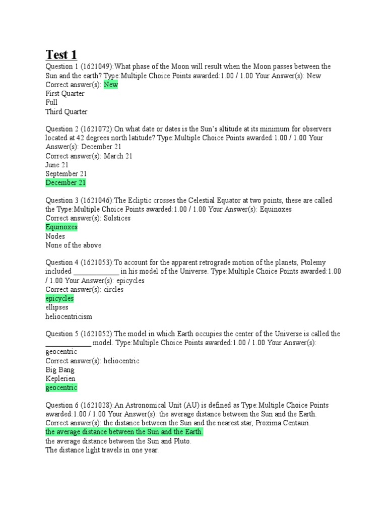 Astronomy Tests! | PDF | Planets | Stars