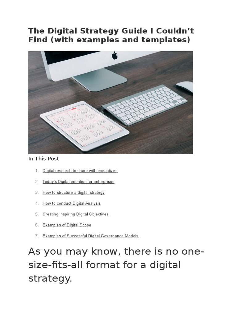 The Digital Strategy Guide | PDF | Strategic Management | Digital Marketing