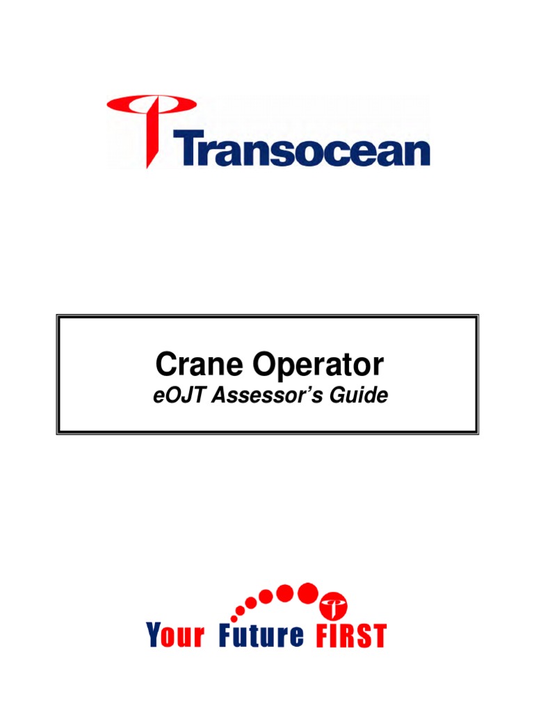 Crane Operator Assessor Guide | PDF | Crane (Machine) | Drilling Rig