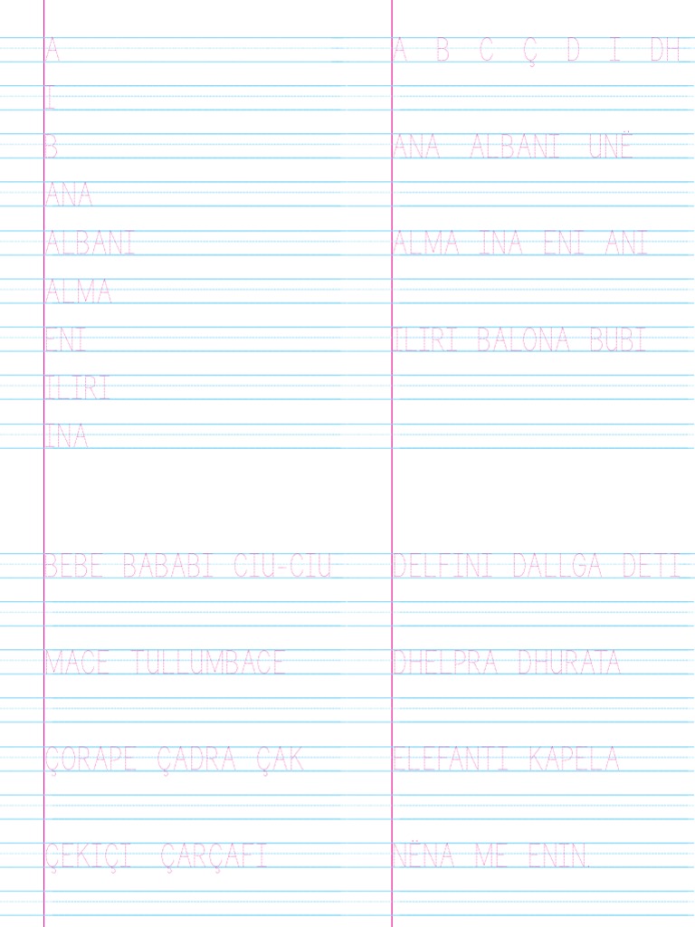 Fletore e Modeluar Shkrimi - Shkronja Kapitale | PDF