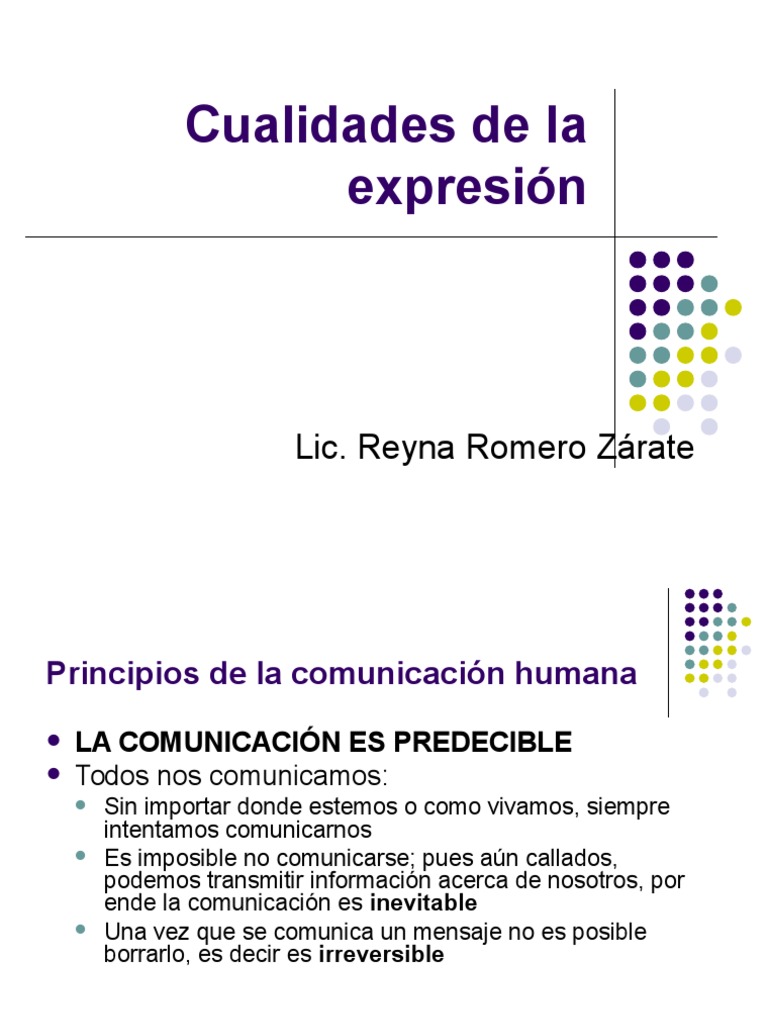 Cualidades de La Expresión | PDF | Palabra | Comunicación