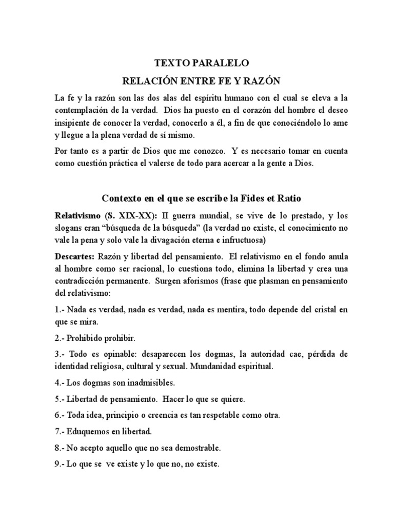 Texto Paralelo | PDF | Verdad | Divinidad (disciplina académica)