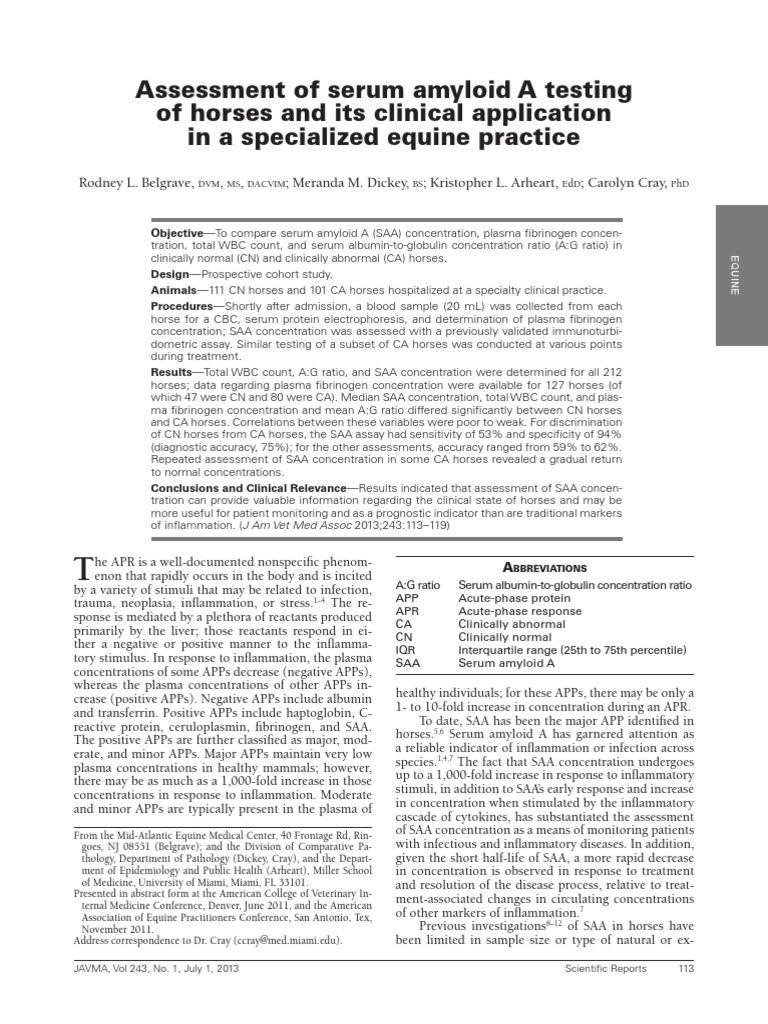 Paper A | PDF | Inflammation | Sensitivity And Specificity