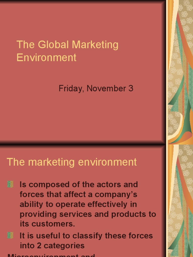 Global Marketing Environment | PDF | Economic Growth | Exchange Rate