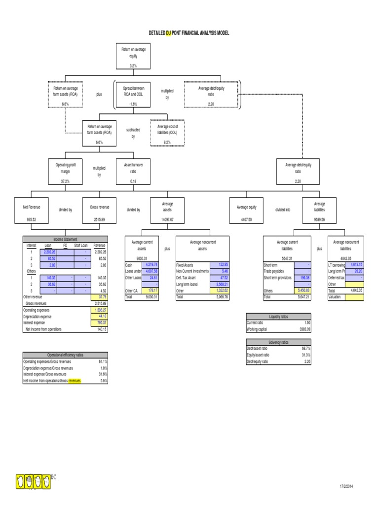 Detailed Du Pont Financial Analysis Model | PDF | Business | Finance ...