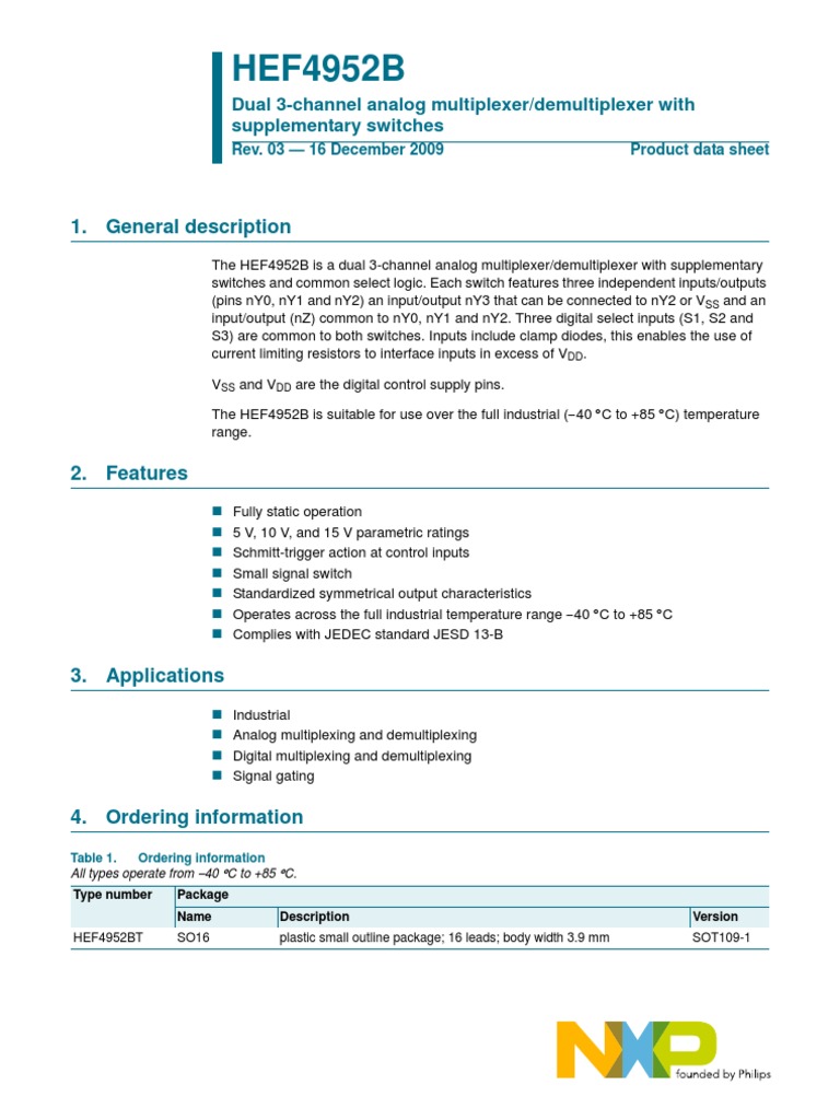 Dual 3-Channel Analog Multiplexer | PDF | Electronic Engineering ...