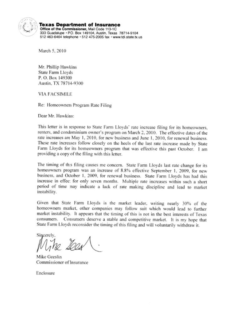 State Farm Letter | PDF