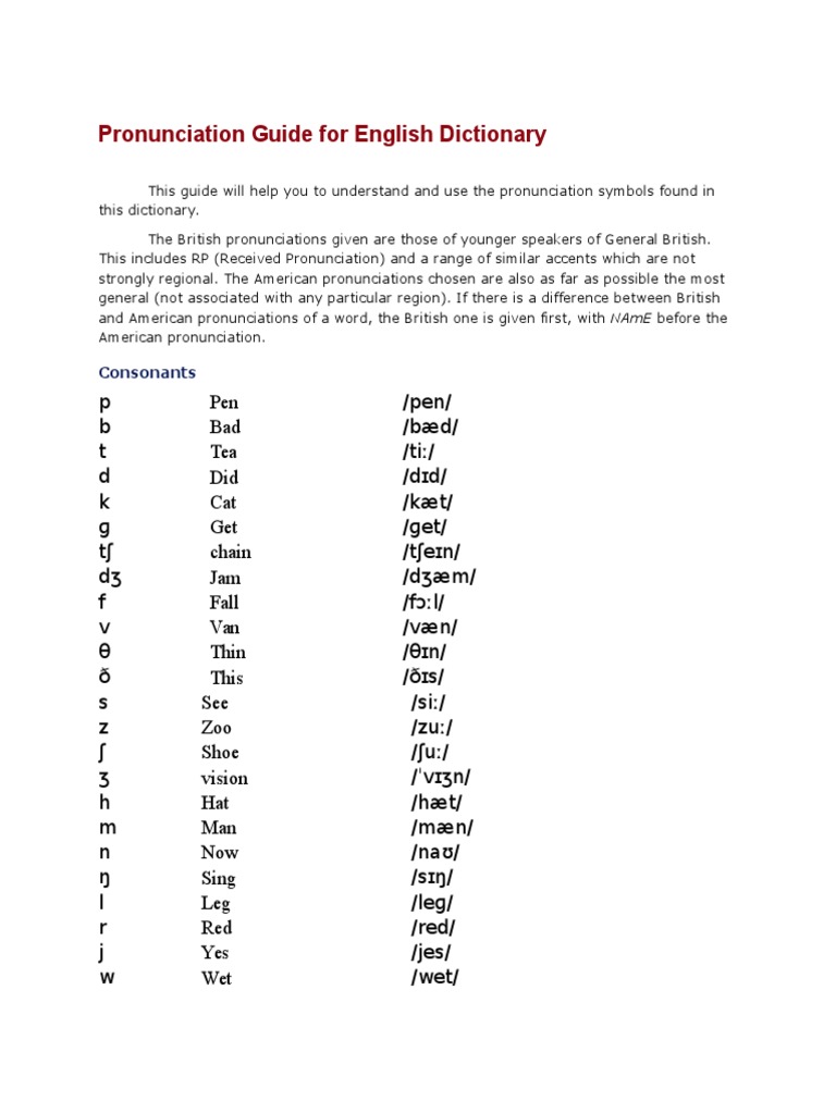 Pronunciation Guide | PDF | Syllable | Vowel