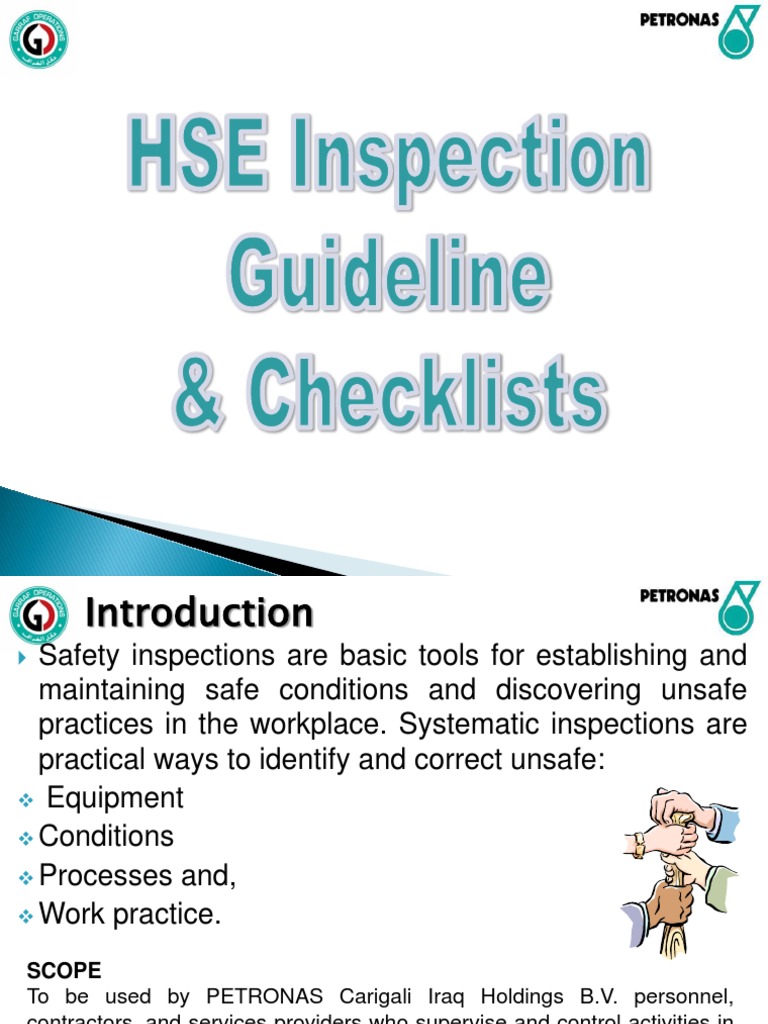 HSE Inspection Guidelines and Checklists | PDF | Supervisor ...