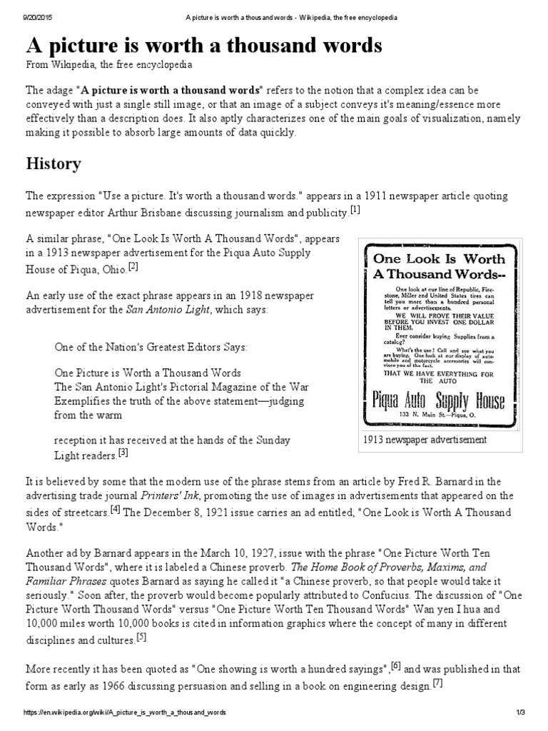 A Picture Is Worth A Thousand Words | PDF | Writing | Communication