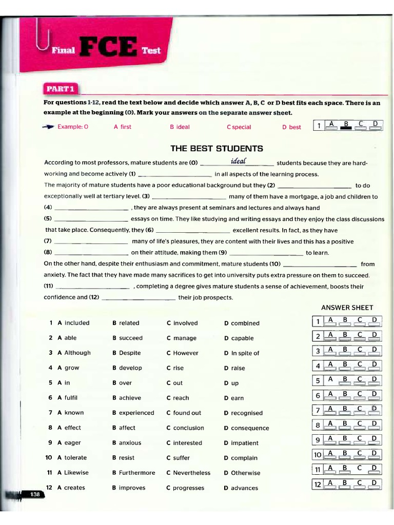B2 Use of English Practice Test | PDF | Pythagoras | Science
