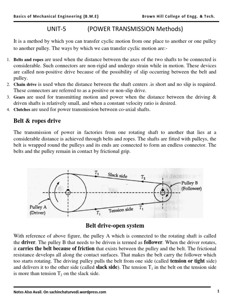 Power Transmission Methods Overview | PDF | Gear | Belt (Mechanical)