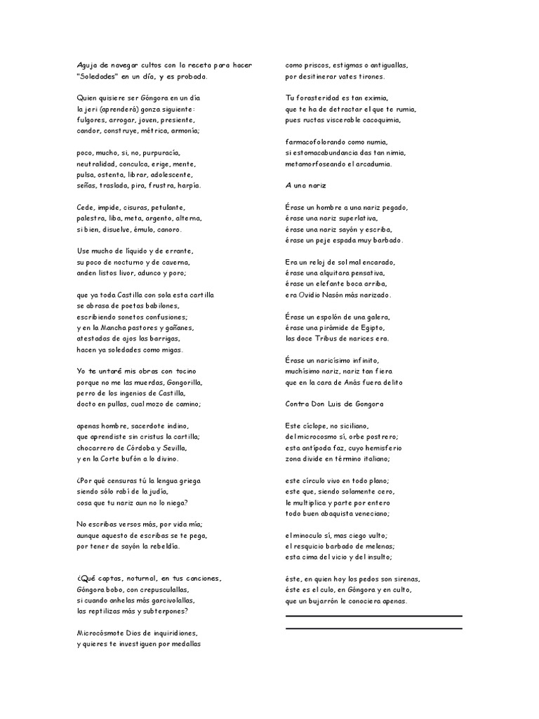 Quevedo Vs Gongora | PDF | Poesía | Idiomas