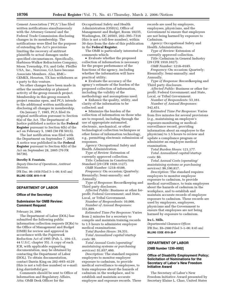 Notice: Grants and Cooperative Agreements Availability, Etc.: New Freedom Initiative Award | PDF ...