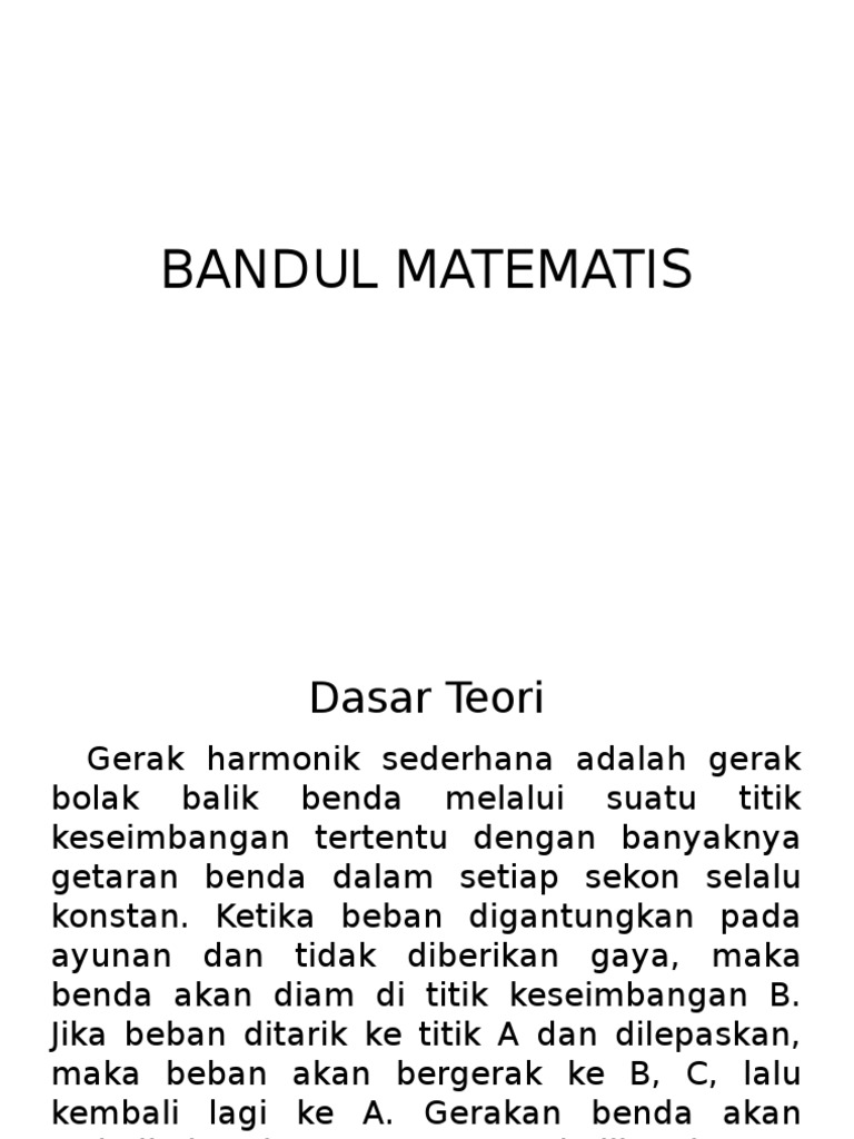 Bandul Matematis | PDF | Sains & Matematika