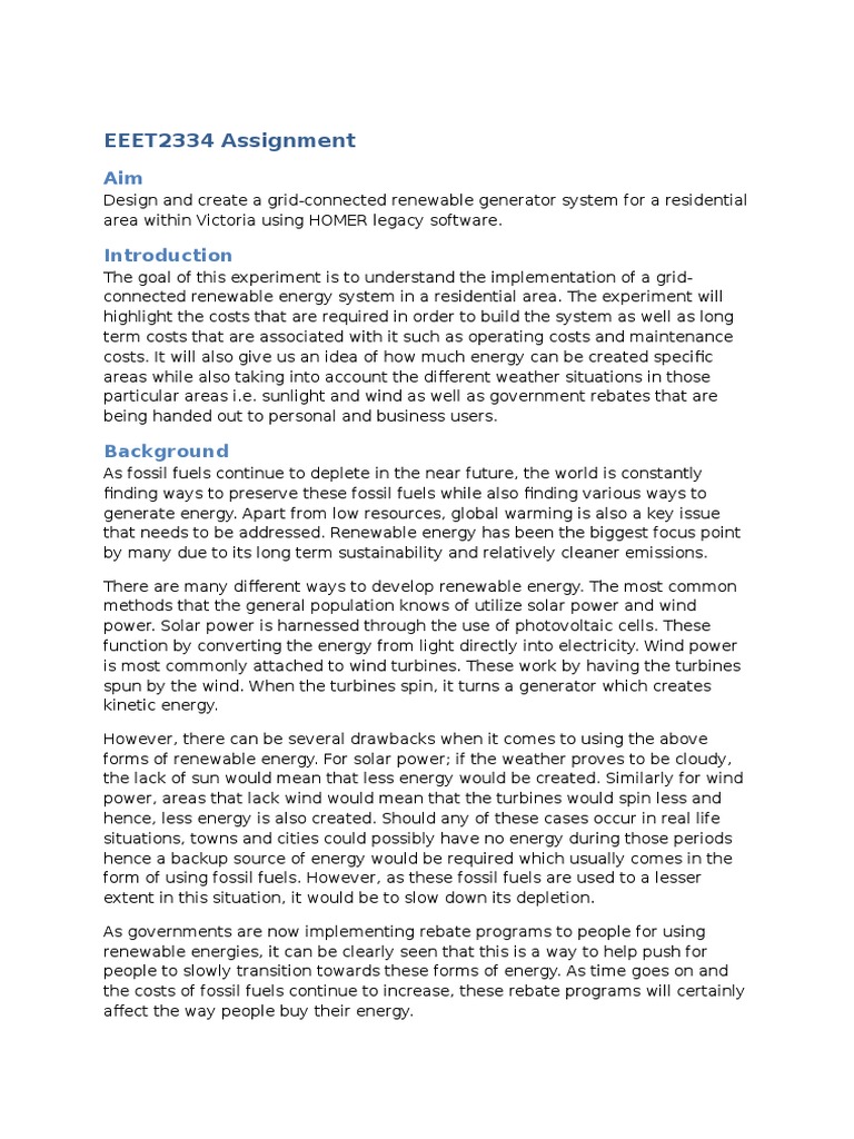 Renewable Energy Lab Report | PDF | Renewable Energy | Wind Power