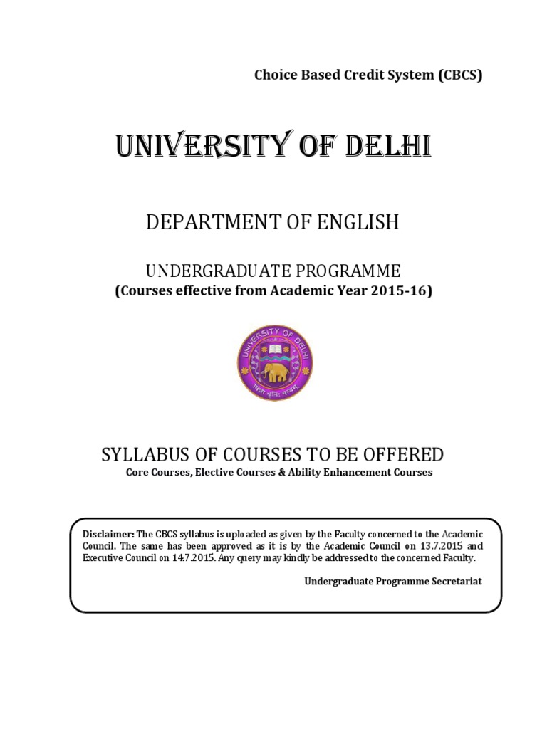 Cbcs Syllabus Pdf Curriculum Test Assessment