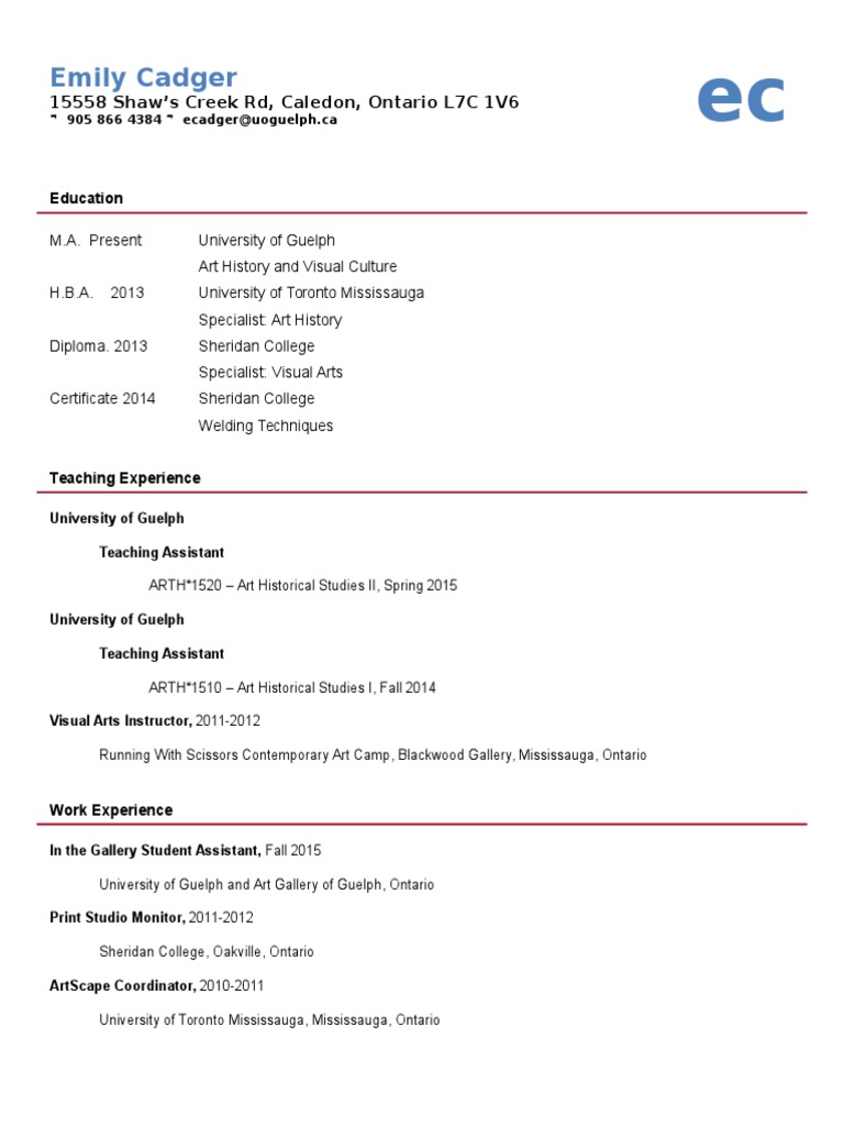 Emily Cadger: Art History Profile | PDF | Social Science | Art