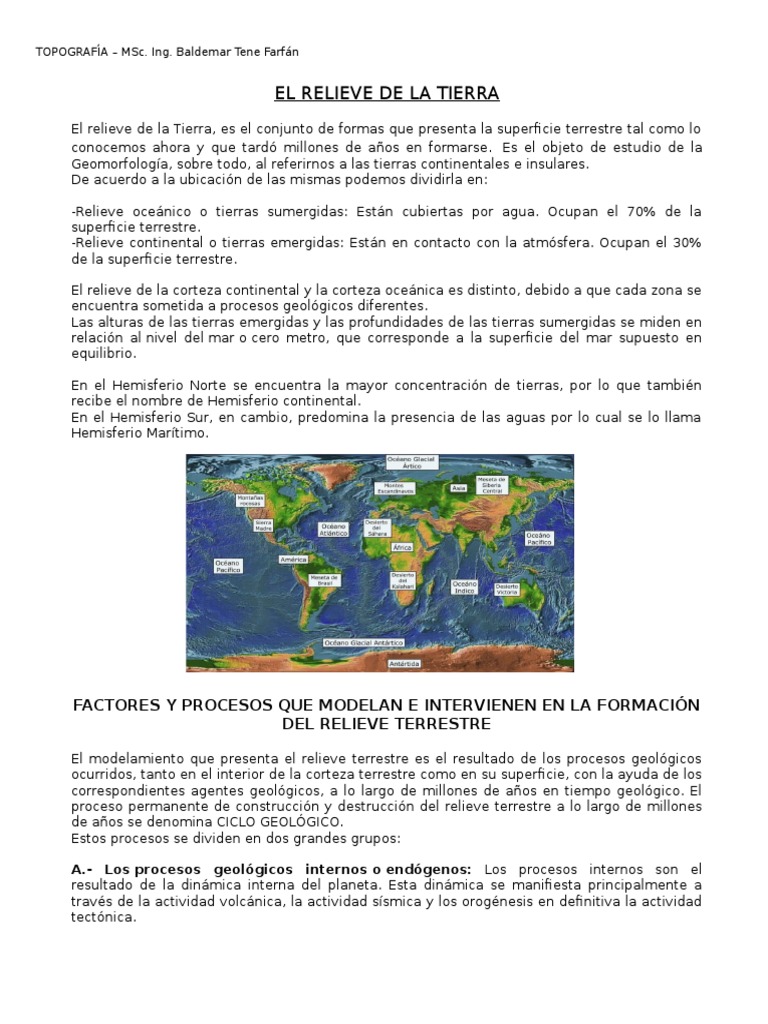 El Relieve Terrestre - BTF | PDF | Terreno | Tierra